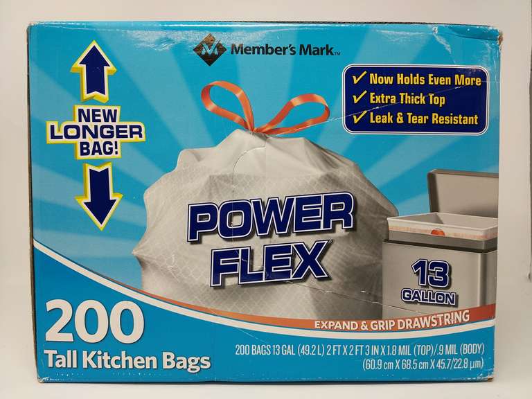 Member's Mark Power Flex 13 Gallon Garbage Bags-200 Count - Dutch Goat