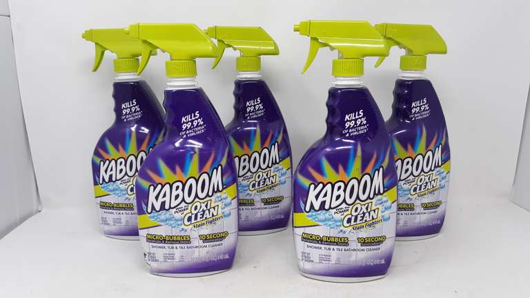Lot of 5 Kaboom Oxi Clean Shower, Tub and Tile Bathroom Cleaner Bottles ...