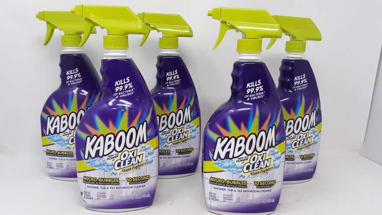 Lot of 5 Kaboom Oxi Clean Shower, Tub and Tile Bathroom Cleaner Bottles ...