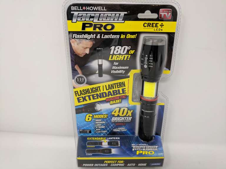 Bell + Howell Tac Light Pro Flashlight/Lantern Extendable Magnetic Base ...