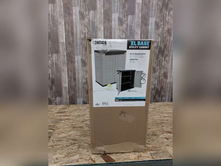 Contico 2 Shelf Utility Cabinet, Grey - 26.8" x 15.4" x 34.3" - Dutch Goat