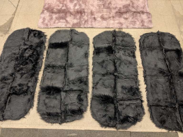 Assortment of 5 Fuzzy Rugs - Smaller Rugs Are 4 Foot x 20 Inch, Larger ...