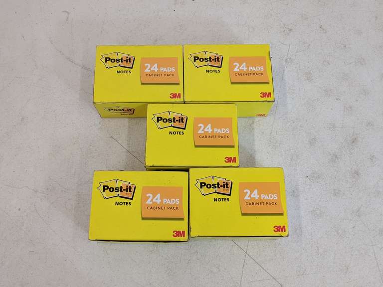 Lot of 5 Post it Notes Cabinet Packs - 24 in Each Pack - Dutch Goat