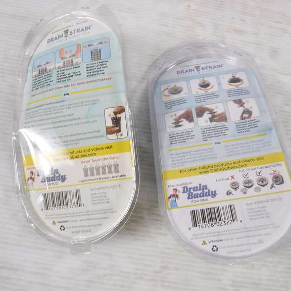 Lot Of 2 Chrome Drain Buddy Bathtub Drainstopper And Hair Catcher Fits