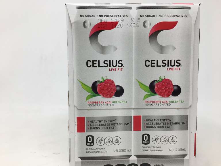 Lot of 2 - Celsius Live Fit Raspberry Acai Green Tea - Dutch Goat