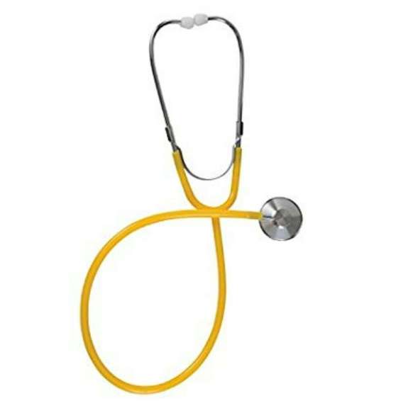 Lot Of 2: Novaplus Stethoscope Lightweight Single Head Yellow - Dutch Goat