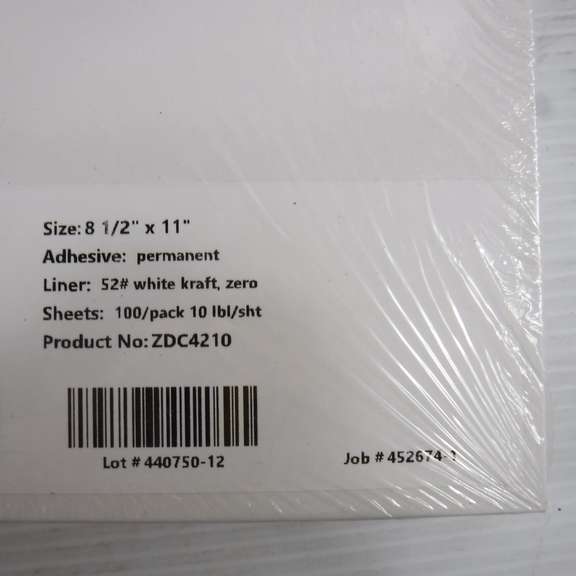 Pressure Sensitive Papers Bright White 100 Sheets 8''x 11'' - Dutch Goat