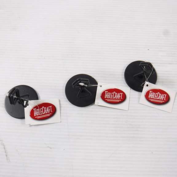 Lot of 3 Tablecraft 2" Black Metal Menu/Card Holder - Dutch Goat