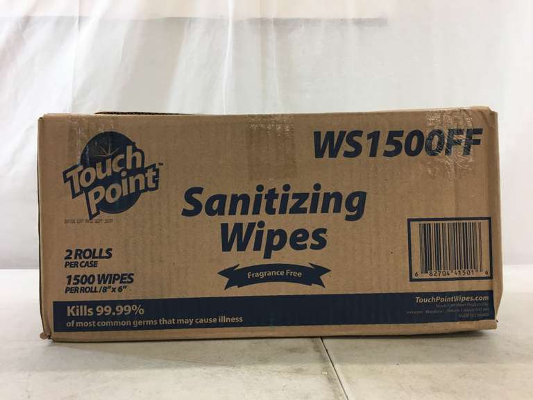 Touch Point Sanitizing Wipes - 2 Rolls - 1500 Wipes Per Roll - 8" x 6 ...