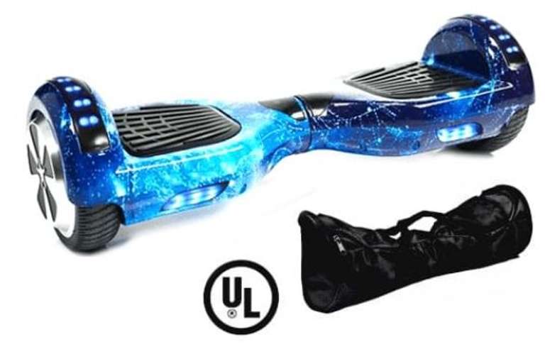 Blue Galaxy 23"L x 7"H Hoverboard, With Case - Dutch Goat