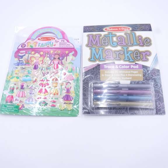 Assortment Of 2: Melissa & Doug Metallic Marker Trace & Color Pad ...