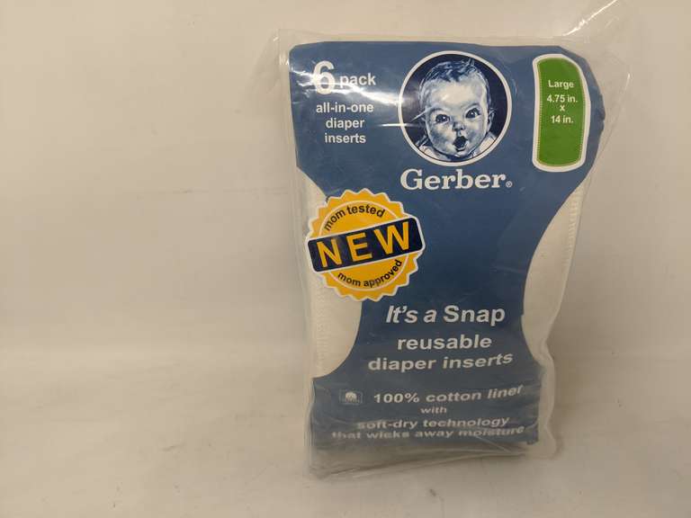Gerber 6 Pack Reusable Diaper Inserts - Large - Dutch Goat