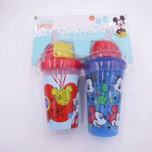 Disney Baby Mickey Mouse Pop-Up Straw Sipper Cups 7.5" - Dutch Goat