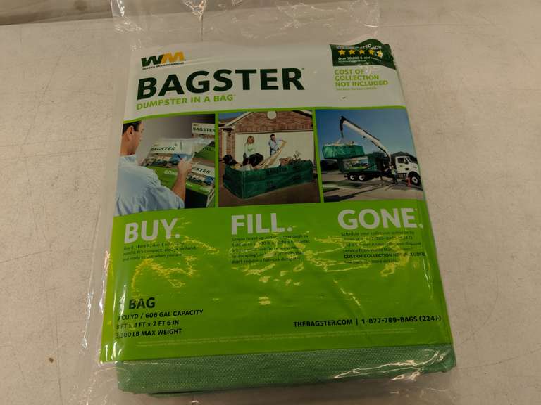 Lot of 3 - Waste Management Bagster Dumpster In A Bag 8 ft x 4 ft x 2 ...
