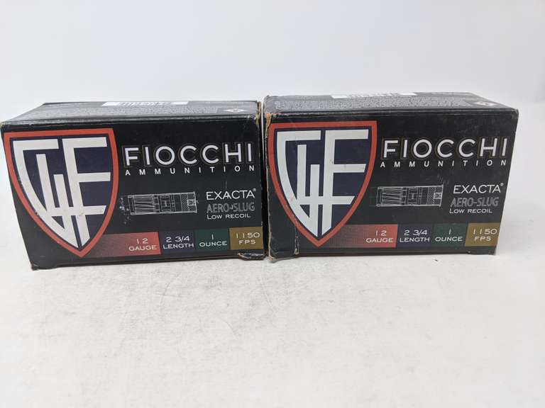 Lot of 2 Fiocchi Ammunition 12 Gauge 2 3/4" 1oz 1150 FPS - 10 Per Box ...
