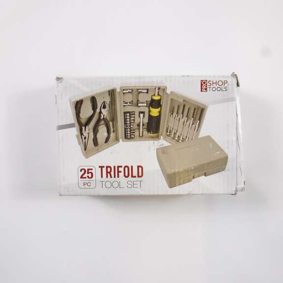 25 Piece Tri-fold Portable Tool Set with Case - Kit Includes Pliers ...
