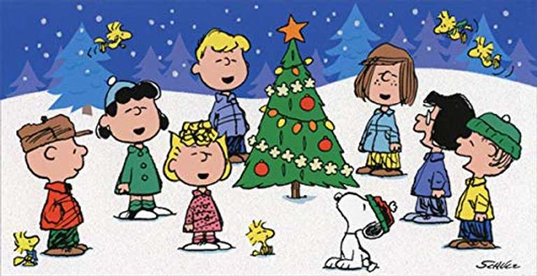 Pack Of 4 Hallmark Peanuts Christmas Cards- Snoopy and The Peanuts Gang ...