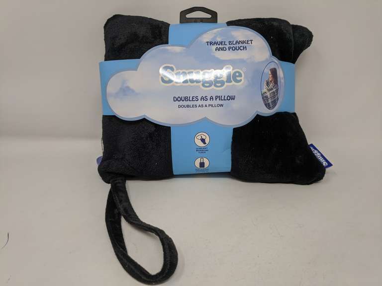 Snuggie Doubles As A Pillow Black - Travel Blanket And Pouch - Dutch Goat