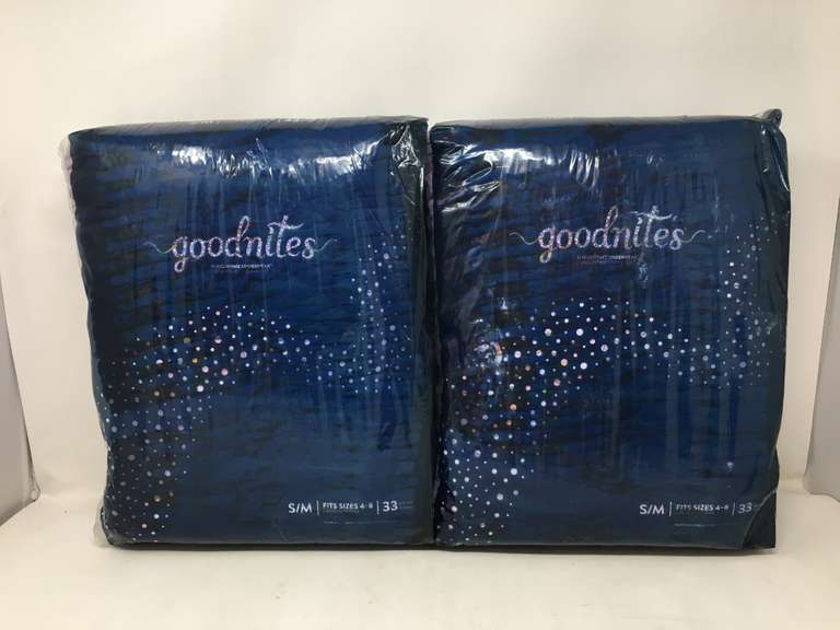 Lot of 2 GoodNites NightTime Underwear- 66 Count - Dutch Goat