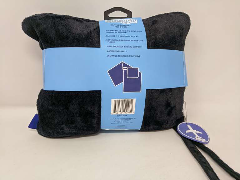 Snuggie Doubles As A Pillow Black - Travel Blanket And Pouch - Dutch Goat