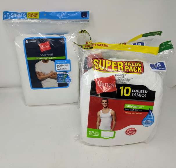 Assortment of 3 Men's Hanes Ultimate Comfortsoft 6 Tagless T-Shirts ...