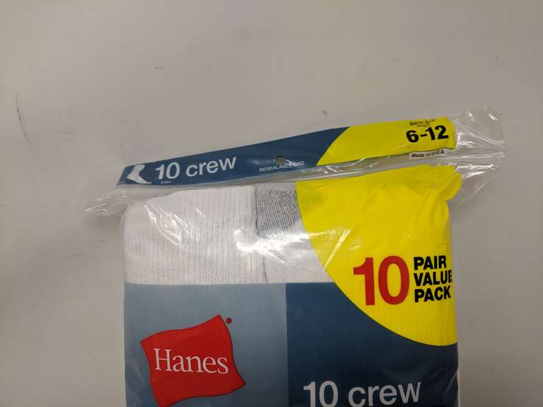 Lot of 2 Hanes Crew Socks - 10 Pair Value Packs - Dutch Goat