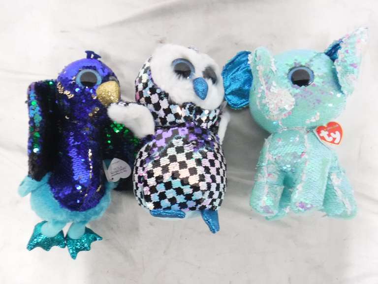 Assortment Of 3 TY Flippable Stuffed Animals, Includes: Tyson The ...