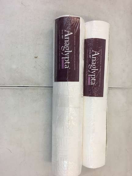 Lot of 2 Anaglypta Supaglypta White Wallpaper - Dutch Goat