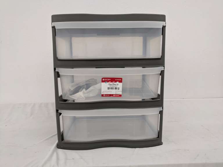 Life Story Classic Drawer Set - Gray and Clear, 25.91" x 21.88" x 15.5 ...