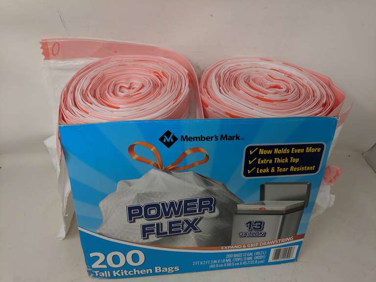 Members Mark Power Flex Tall Kitchen Bags - 13 Gallon - 200 Total Bags ...
