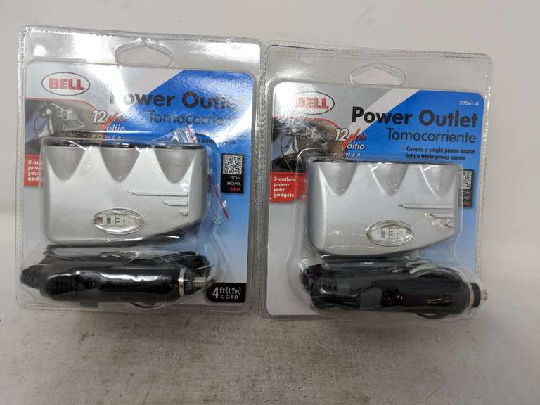 Lot of 2 Bell Power Outlets - 4 Ft Cord - 12 Volt - Dutch Goat