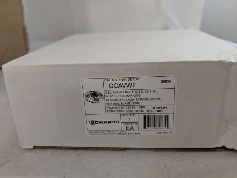 Case Of 28 Edwards Ceiling Horn/Strobe Fire Marking GCAVWF -White ...
