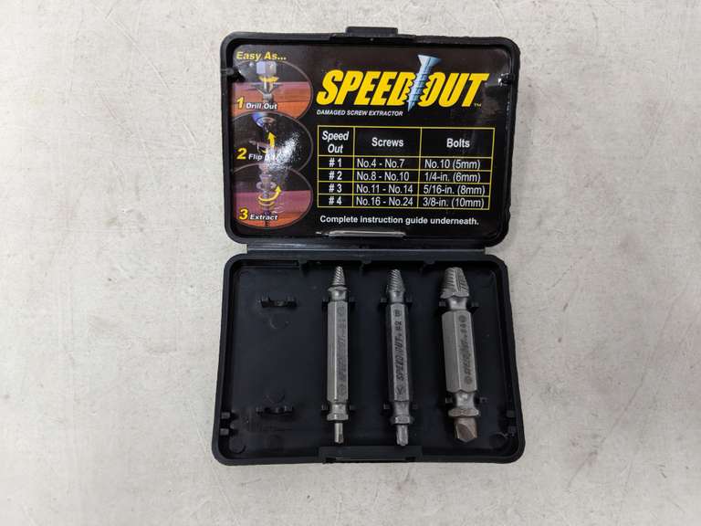 Speed Out Damaged Screw Extractor - Profesional Grade - 4 Pc. Set - 1 ...