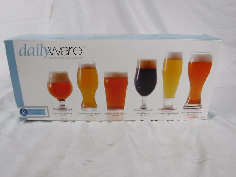 Daily Ware Craft Beer Glasses, 4 Only: Wheat Bear Glass 23 Ounce ...