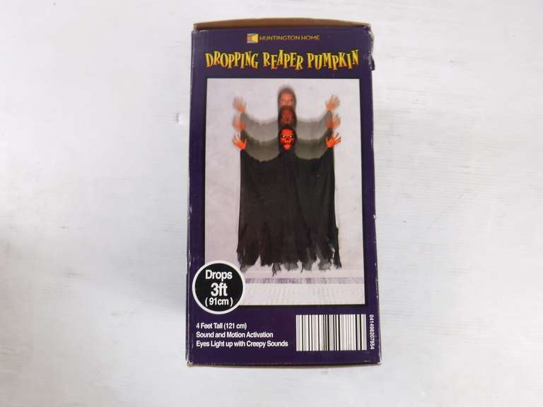 Huntington Home Dropping Reaper Pumpkin, Drops 3 Ft, Orange/Green ...