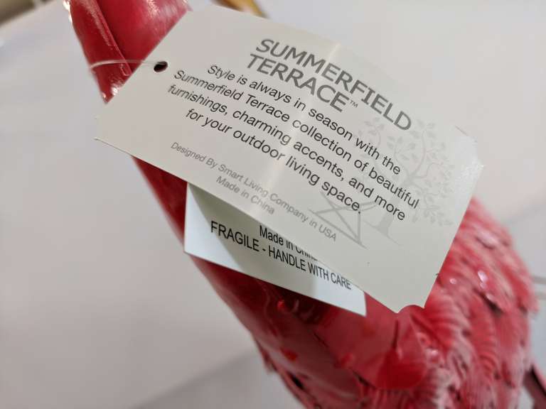 Summerfield Terrace Metal Flamingo Garden Decor Pink 42 in x 12 in ...