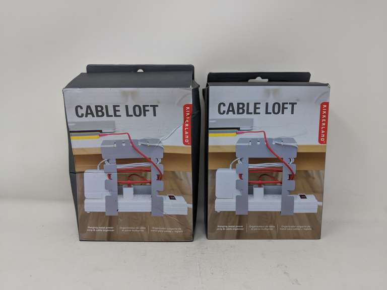 Lot of 2 Cable Loft Hanging Metal Power Strip & Cable Organizer - Dutch ...