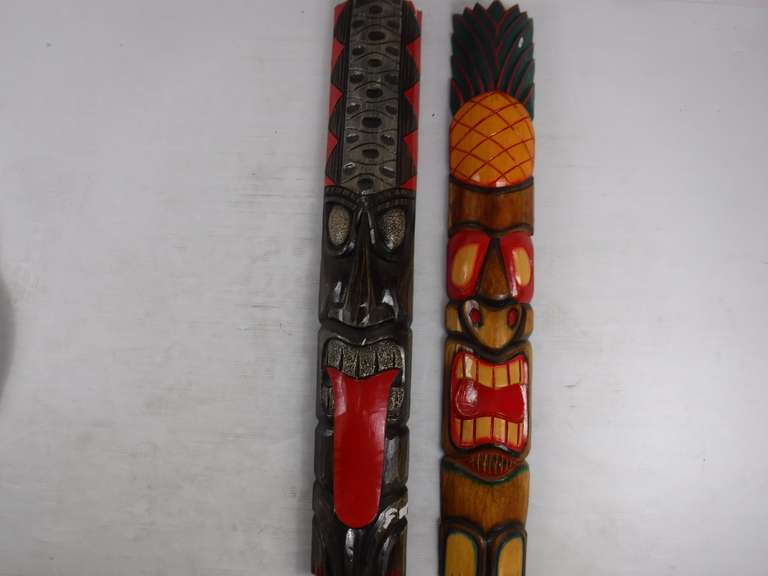Assortment Of 2 Tiki Hanging Wall 40" X 6" - Dutch Goat
