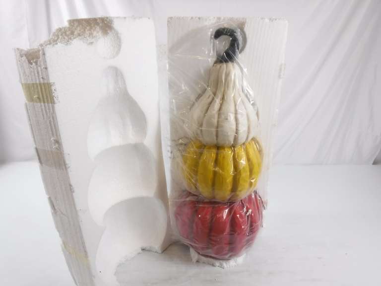 Stacked Pumpkin Trio, 28" Height, Red, Yellow, White - Dutch Goat
