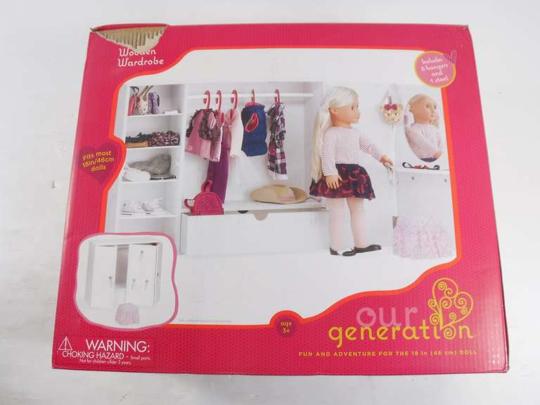 Our Generation Wooden Wardrobe - Closet For 18" Dolls - Dutch Goat