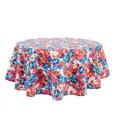 Kate Spade New York Blue & Fuchsia Floral Rosa Terrace Round Tablecloth ...
