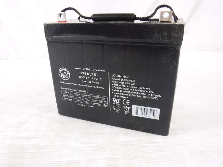 AJC 12Volt 75Ah Battery - Compatible With Many Devices Including UPS ...