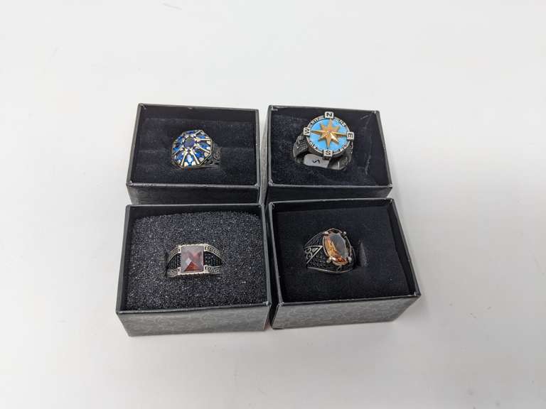 Assortment of 4 Babylon Silver Rings (sizes in photos) - Dutch Goat