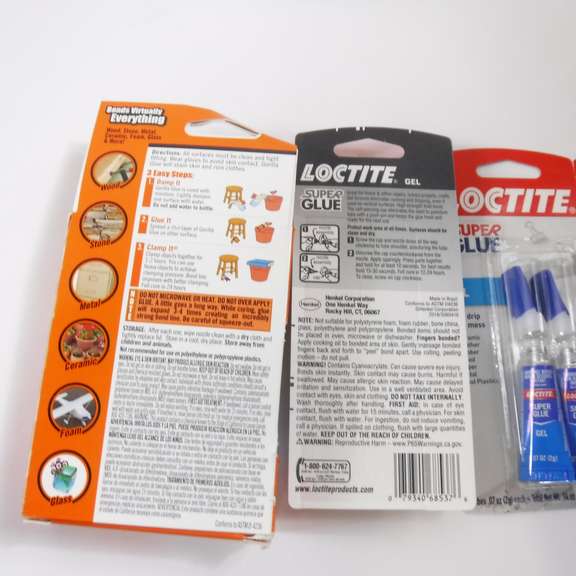 Assortment Of Glue: 3 Packs Of Loctite Super Glue Gel, 2 Tubes In Each ...