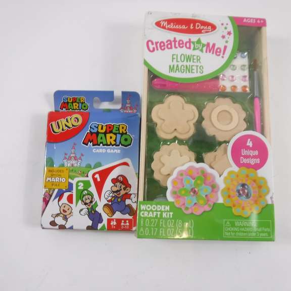 Assortment Of Toys, Uno Super Mario Card Game, & Melissa & Doug Created ...