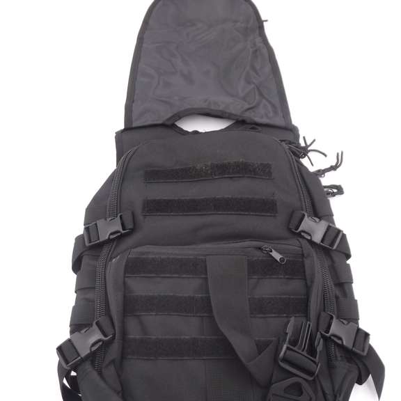 Unknown Brand Military Style Backpack, Black, 4 Zipper Compartments ...