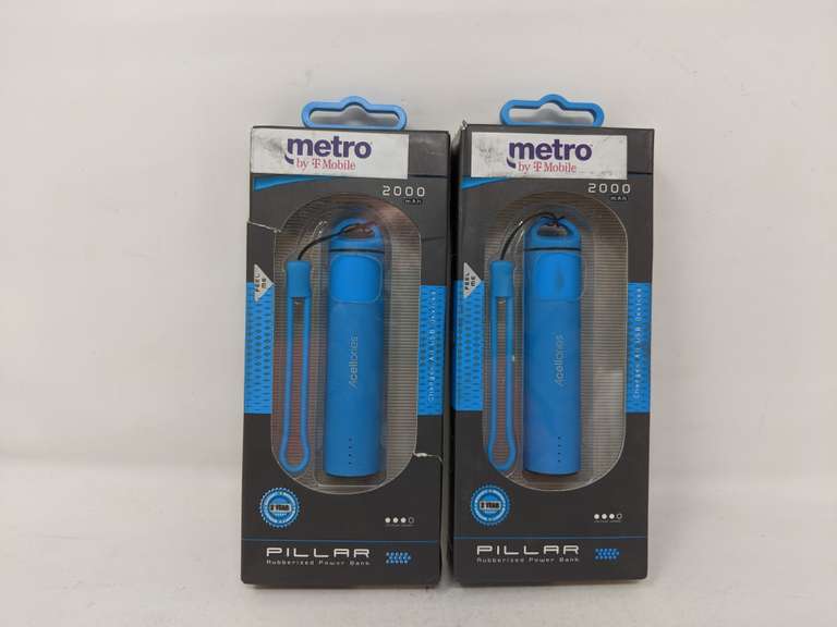 Lot of 2 Metro By T-Mobile Pillar Rubberized Power Bank - Dutch Goat