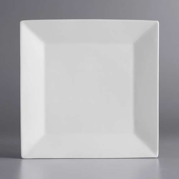 Acopa Tableware Bright White Porcelain Square China 9'' Plates, Set Of ...