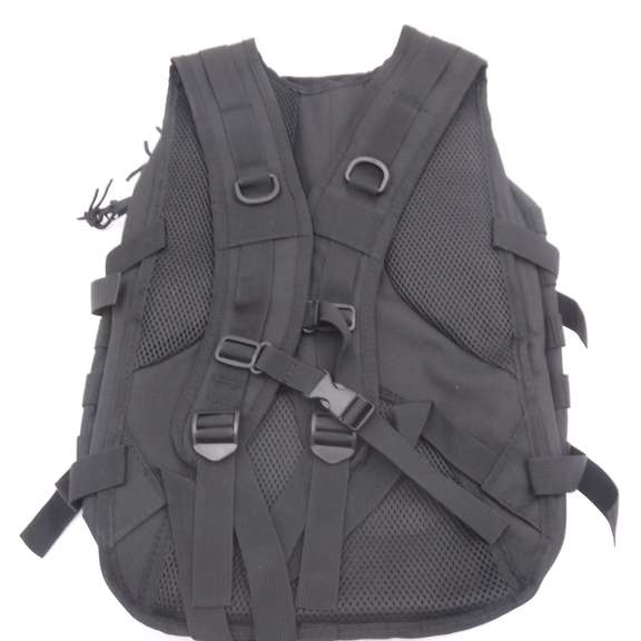 Unknown Brand Military Style Backpack, Black, 4 Zipper Compartments ...