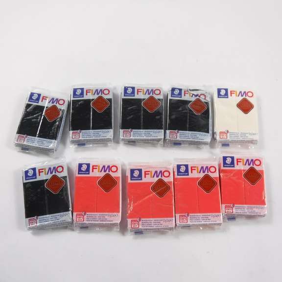 Lot Of 10 Fimo Leather Effect Polymer Clay 2 Ounce- 4 Red Watermelon, 5 ...